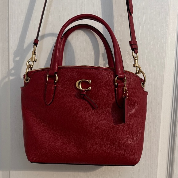 Coach | Bags | Coach Remi Satchel In Red With Gold Hardware | Poshmark